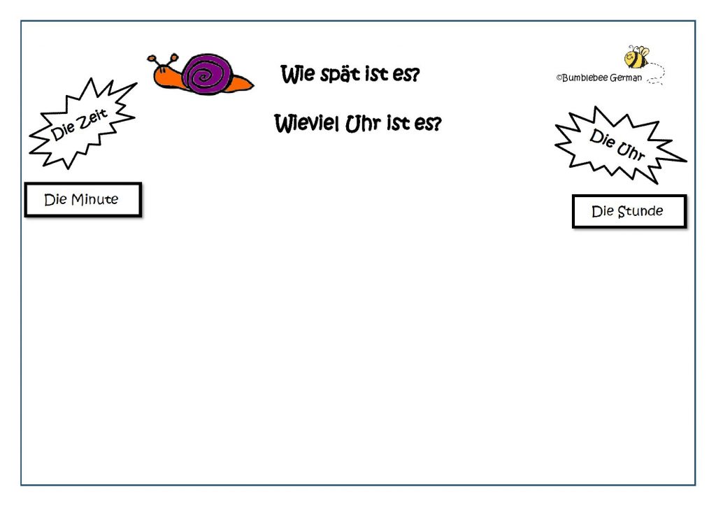 German worksheet: Telling the time in German! – BeeGerman