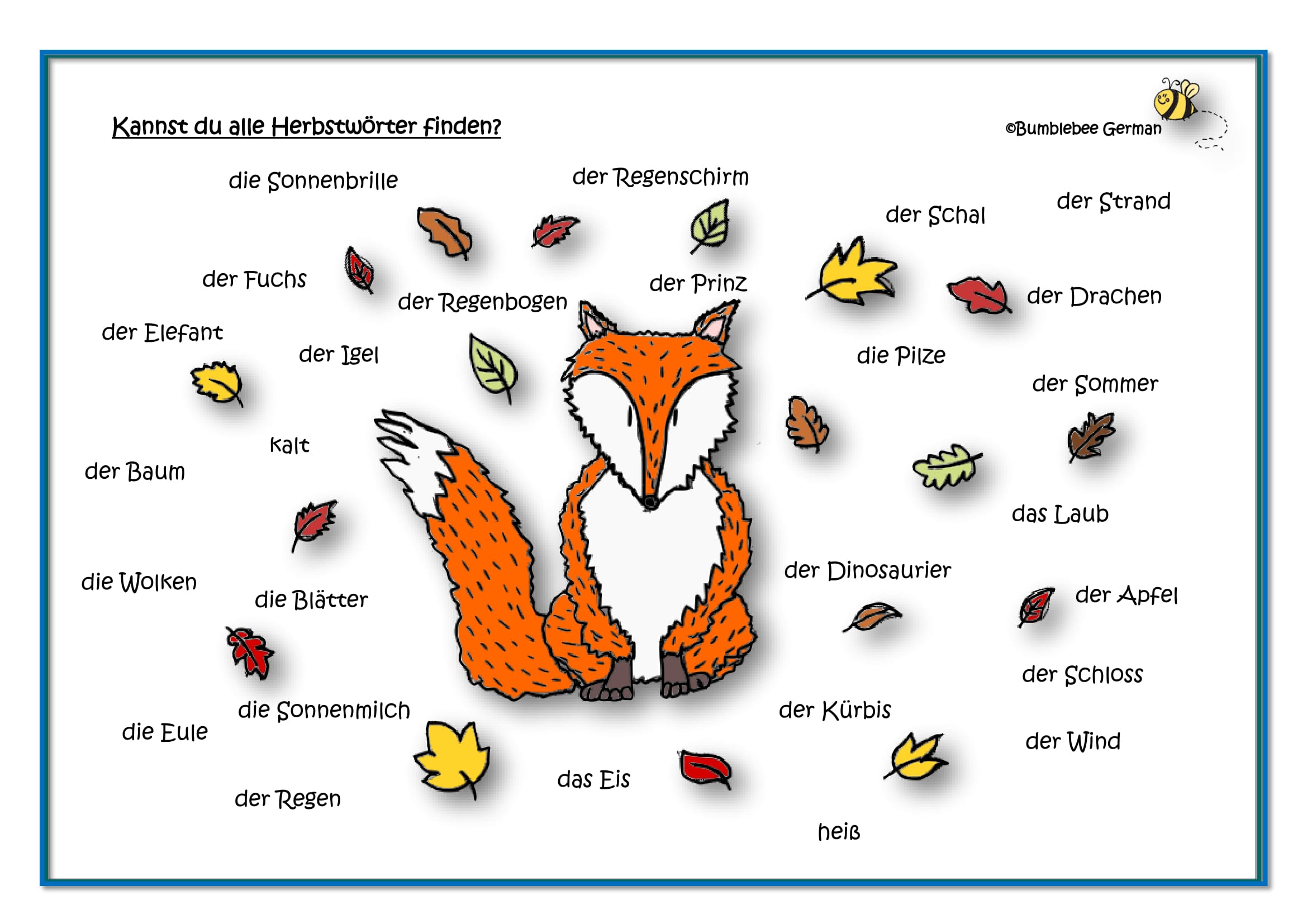 German worksheets for Kids - Printouts - BeeGerman